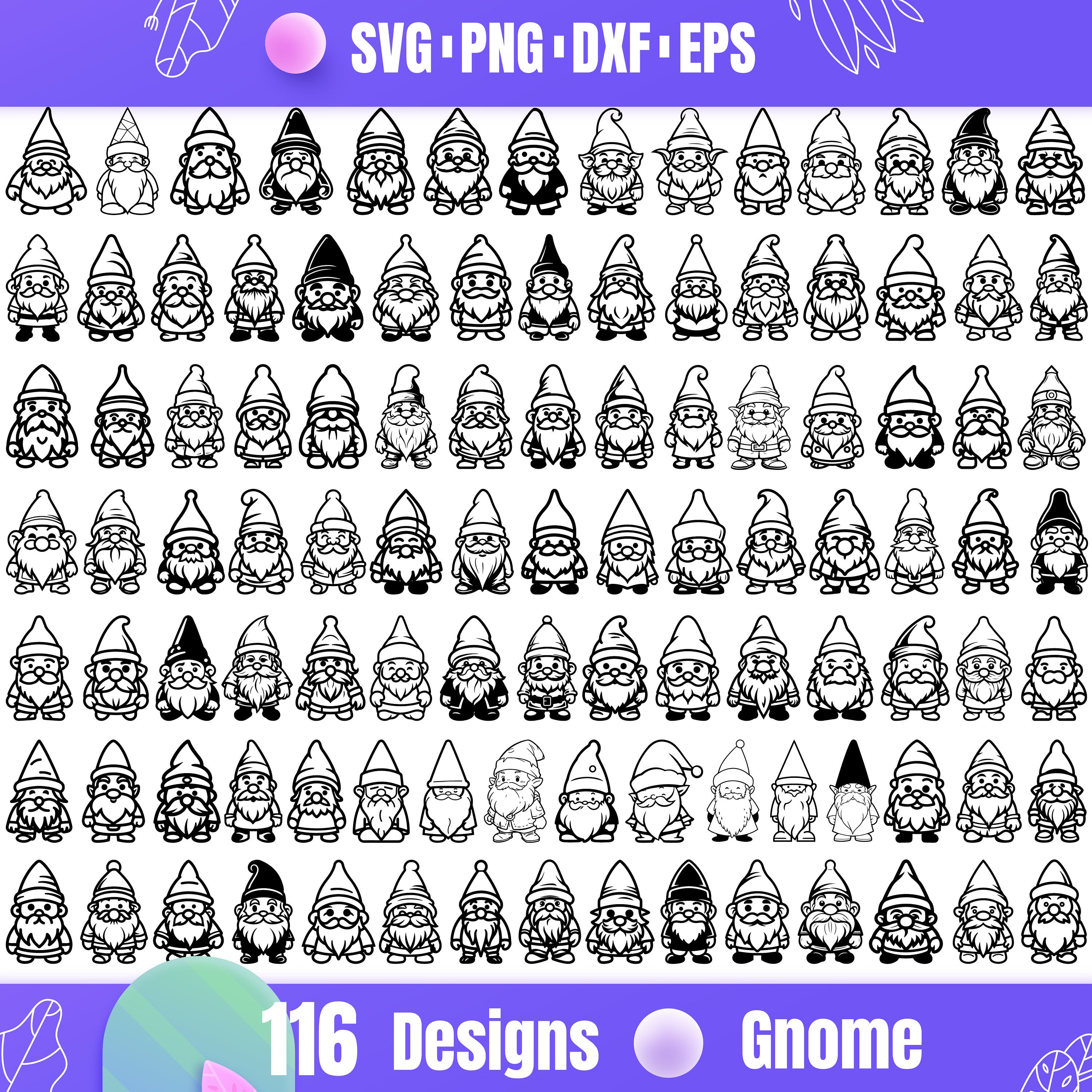 High Quality Gnome SVG Bundle, Garden Gnome Svg, Gnome Monogram, Gnome ...