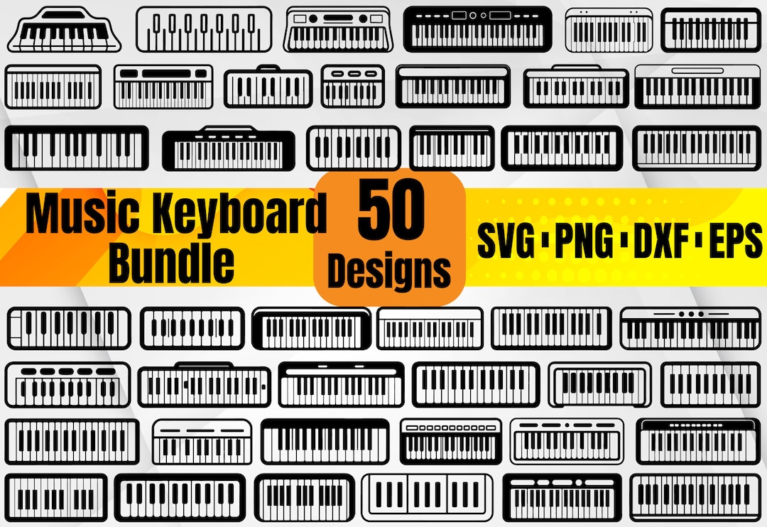 High Quality Music Keyboard SVG Bundle, Piano Keys Svg,synthesizer Svg ...