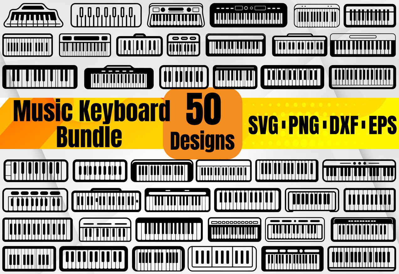 High Quality Music Keyboard SVG Bundle, Piano Keys Svg,synthesizer Svg ...
