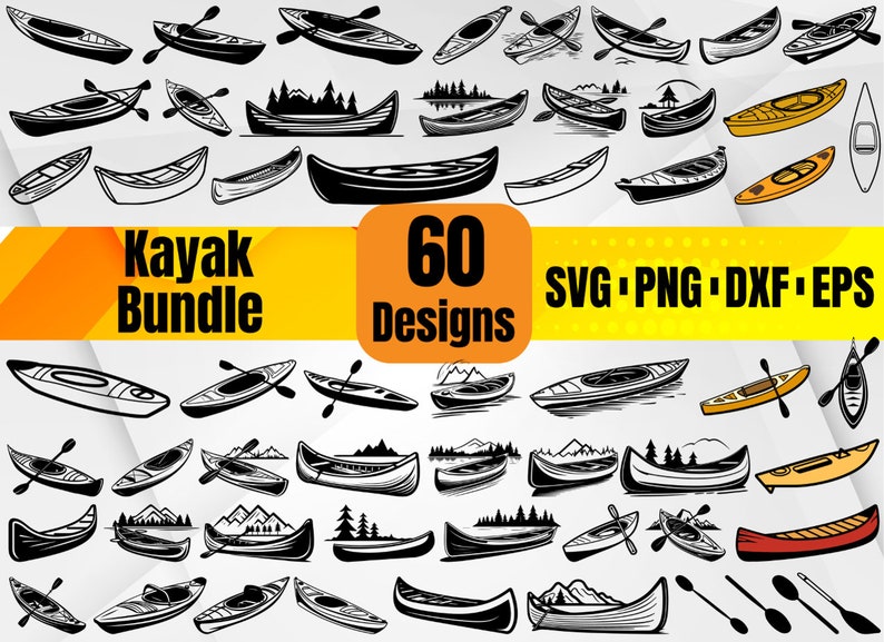 High Quality Kayak SVG Bundle, Canoe Svg, Kayak Monogram, Kayak Dxf ...