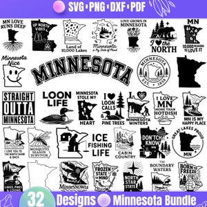 Minnesota SVG Bundle | 32 Minnesota State Designs | up North Vibes ...