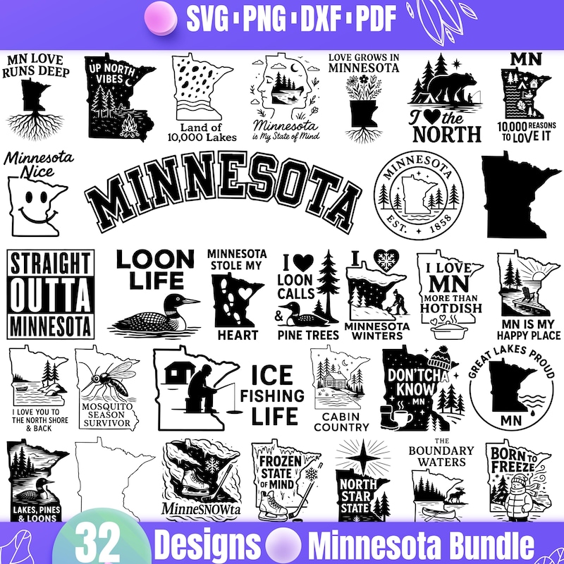 Minnesota State Svg - Etsy