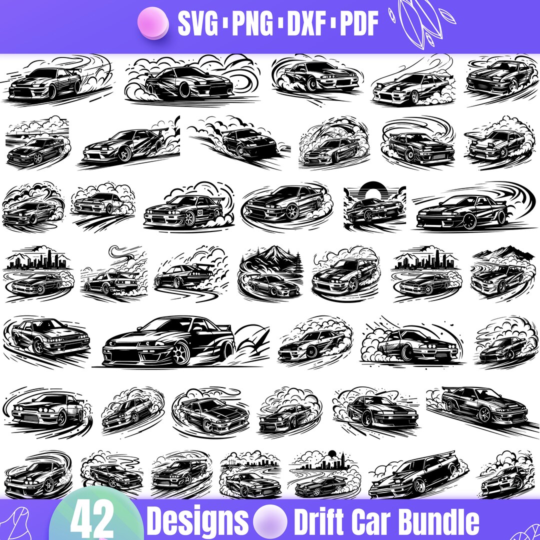 High Quality Drift Car SVG Bundle, Drift Car Dxf, Drift Car Png, Drift ...