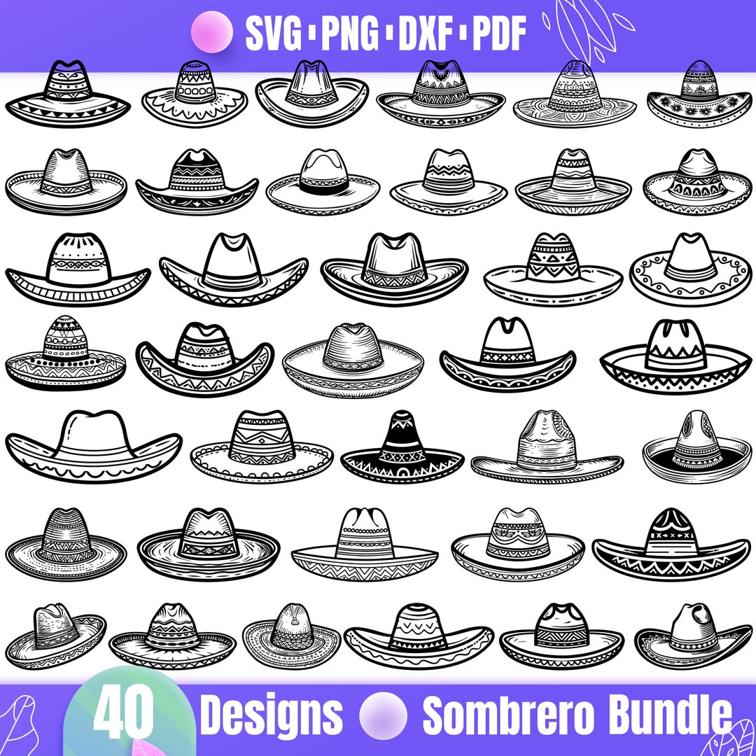 High Quality Sombrero SVG Bundle, Sombrero Dxf, Sombrero Png, Sombrero ...
