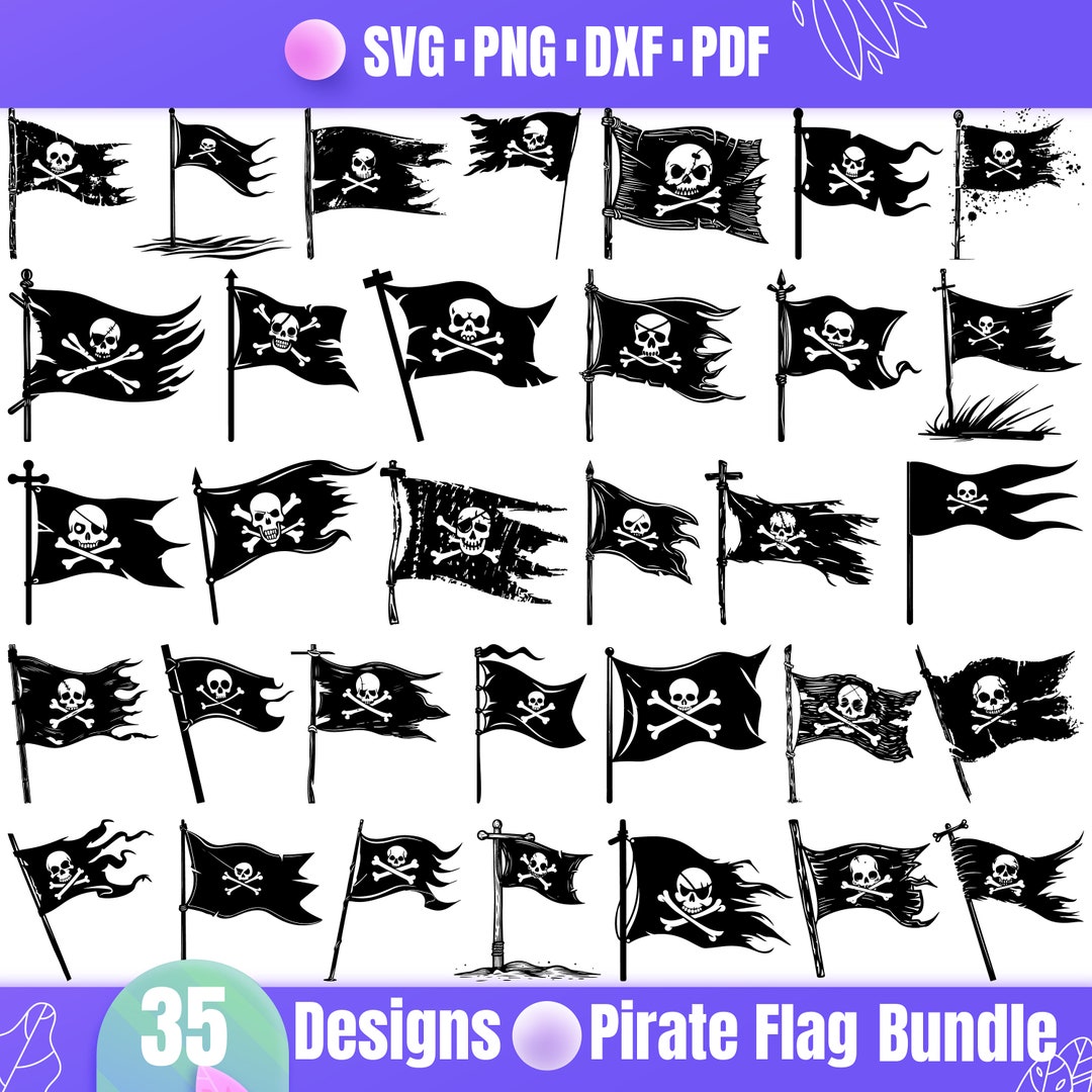 High Quality Pirate Flag SVG Bundle, Pirate Flag Dxf, Pirate Flag Png ...