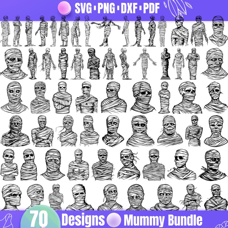 High Quality Mummy SVG Bundle, Mummy Dxf, Mummy Png, Mummy Vector ...