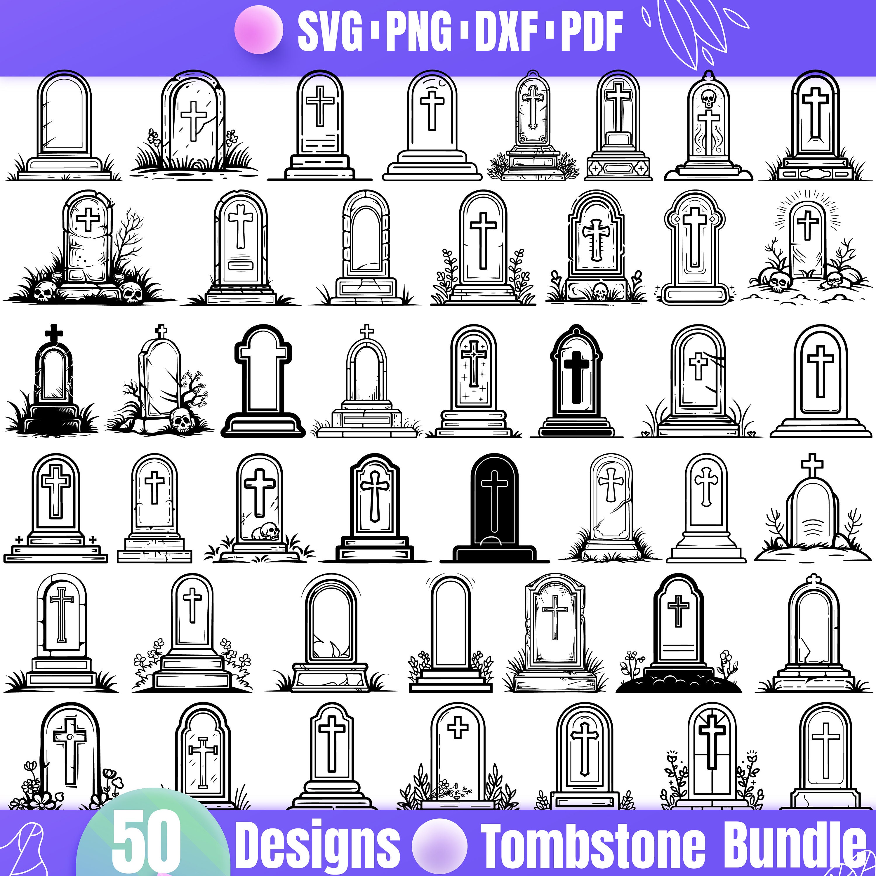 High Quality Tombstone SVG Bundle, Tombstone Dxf, Tombstone Png ...