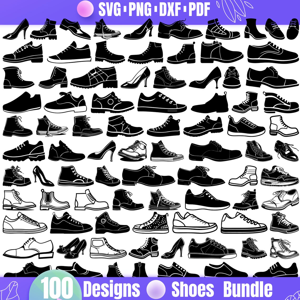 High Quality Shoes SVG Bundle, Shoes Dxf, Shoes Png, Shoes Vector ...