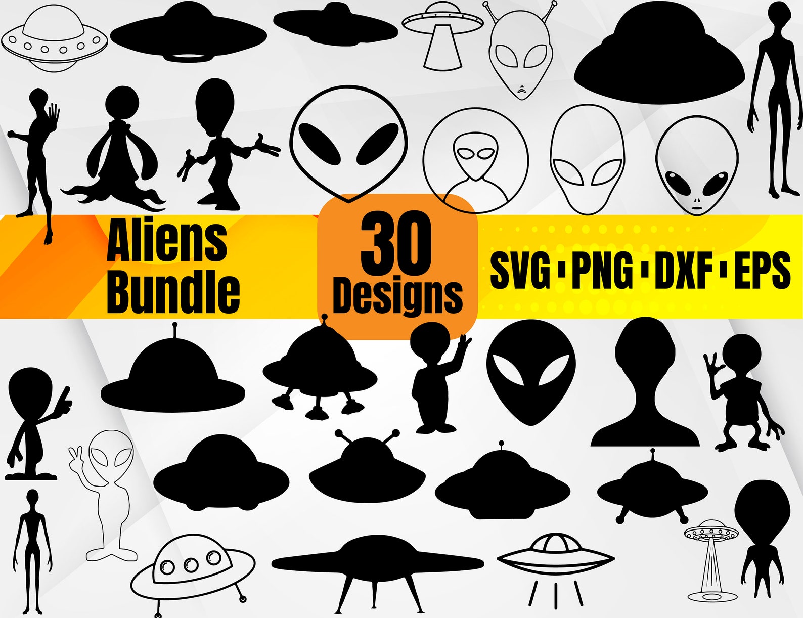 High Quality Ufo SVG Bundle Alien Svg Bundle Alien Dxf - Etsy