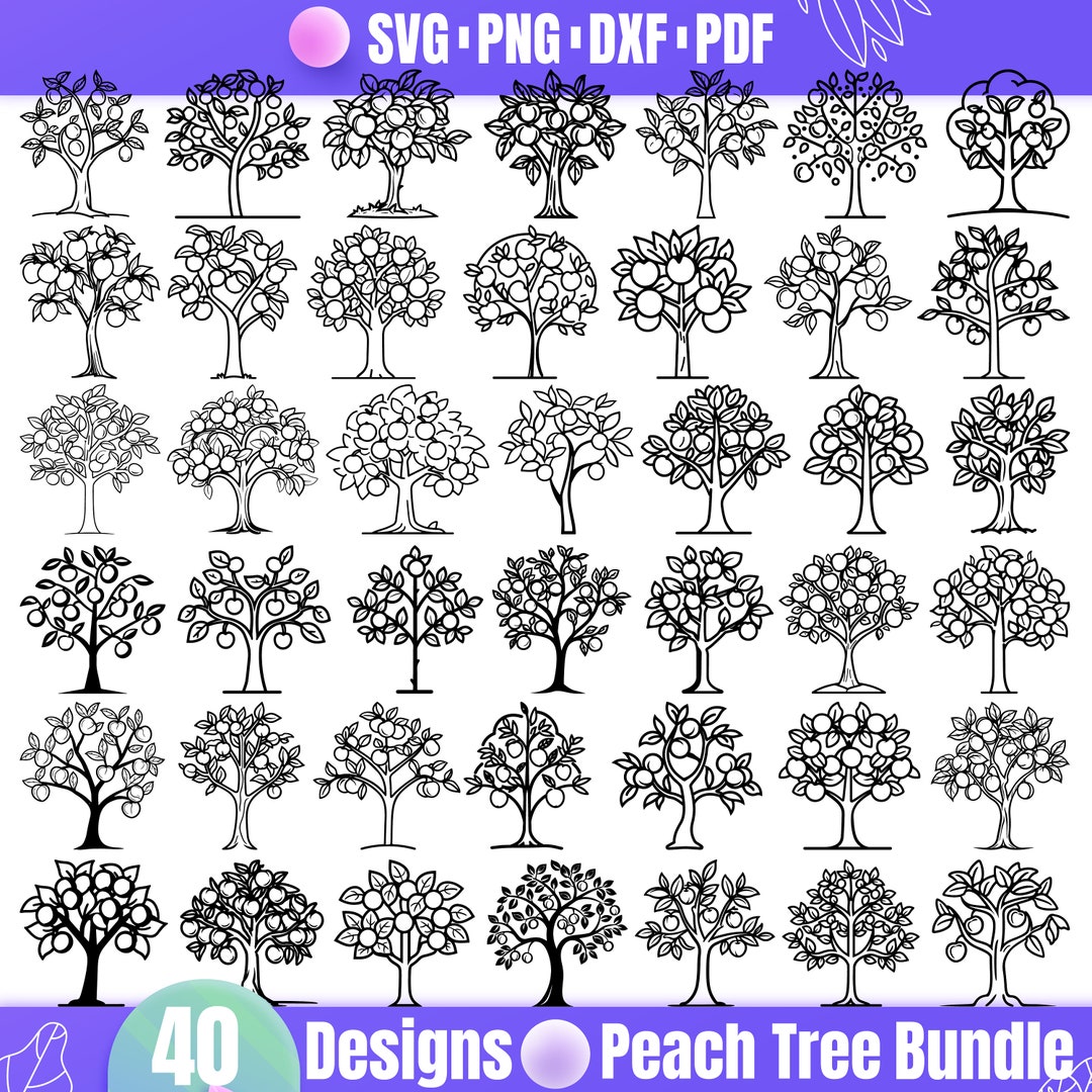 High Quality Peach Tree SVG Bundle, Peach Tree Dxf, Peach Tree Png ...