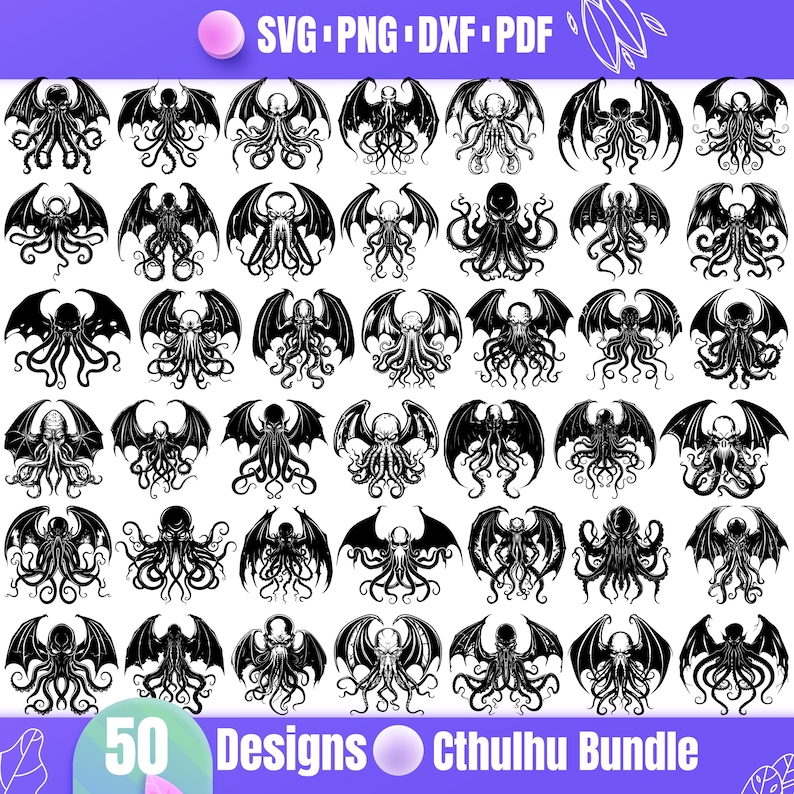 High Quality Cthulhu SVG Bundle, Cthulhu Dxf, Cthulhu Png, Cthulhu ...