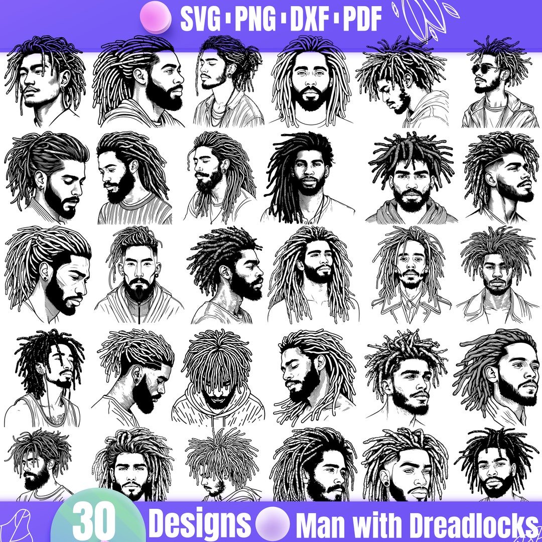 High Quality Man With Dreadlocks SVG Bundle, Dreadlocks Dxf, Dreadlocks ...