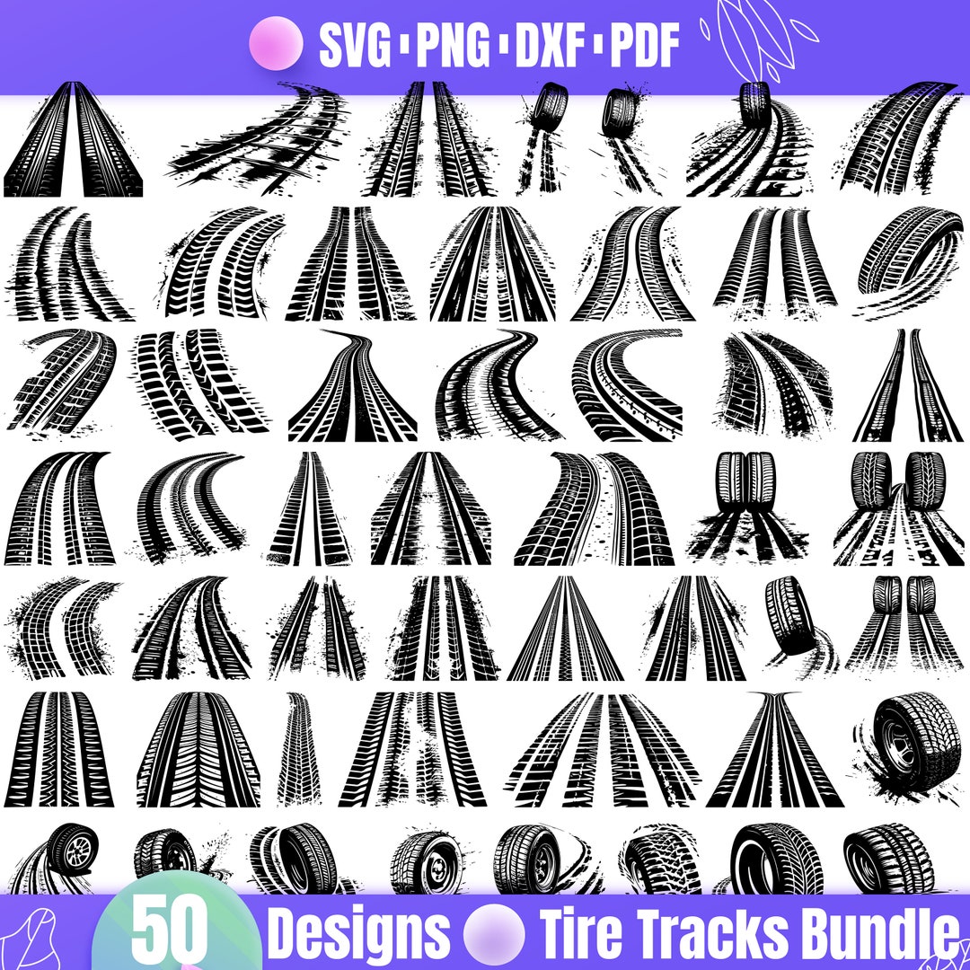 High Quality Tire Tracks SVG Bundle, Tire Track Dxf, Tire Track Png ...