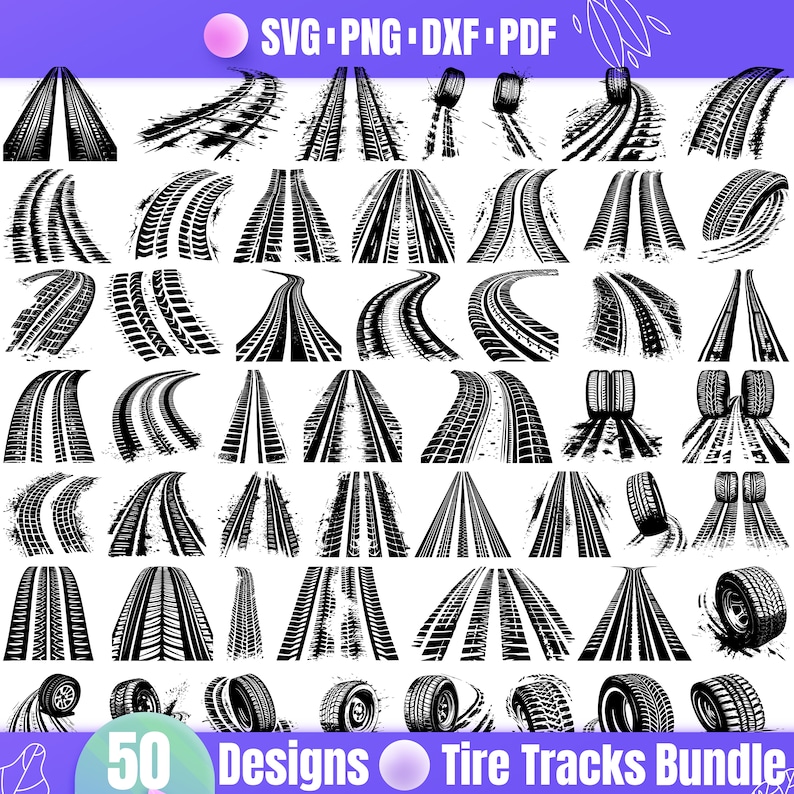 High Quality Tire Tracks SVG Bundle, Tire Track Dxf, Tire Track Png ...