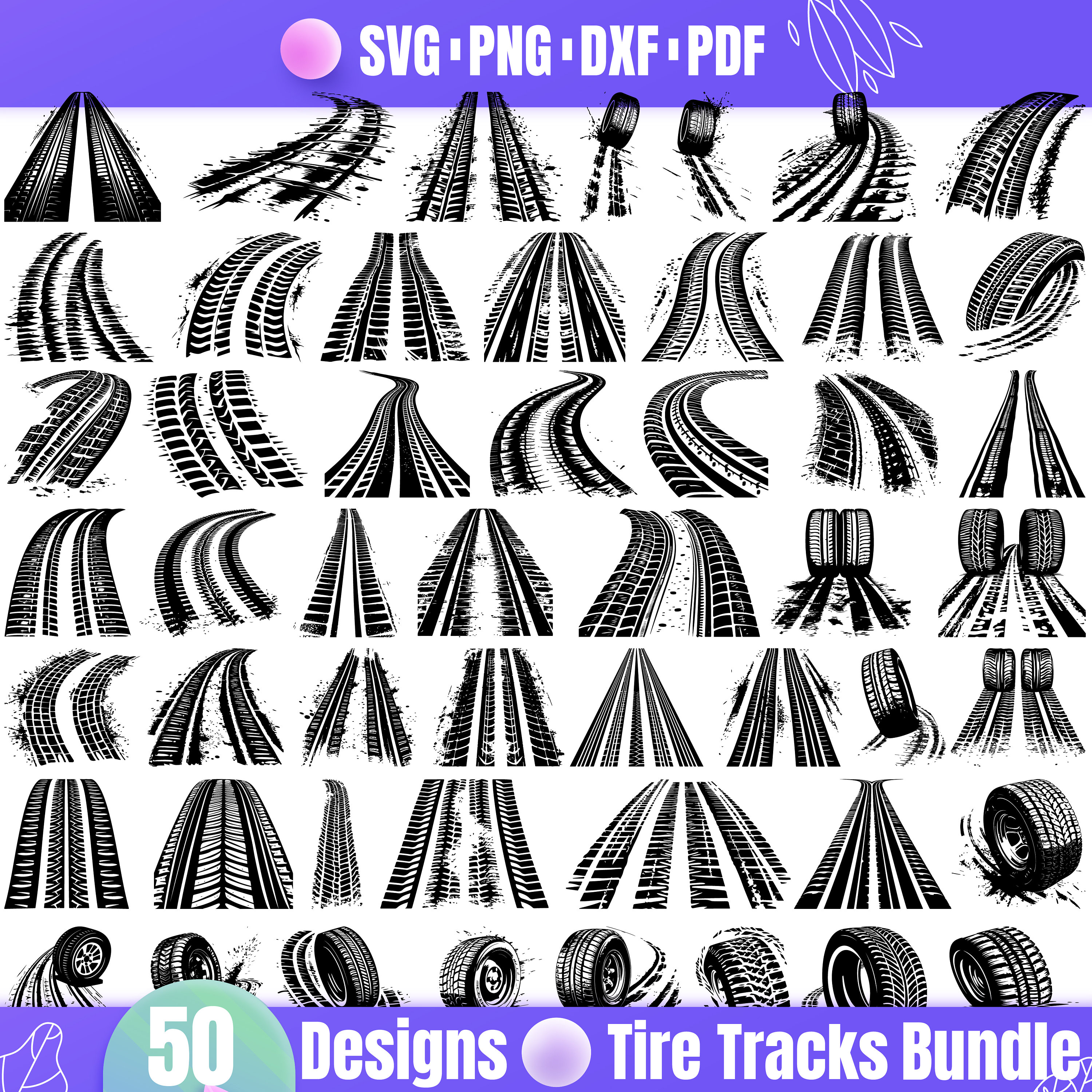 High Quality Tire Tracks SVG Bundle, Tire Track Dxf, Tire Track Png ...