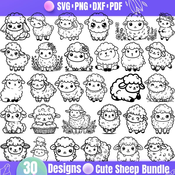 Cute Sheep Art - Etsy