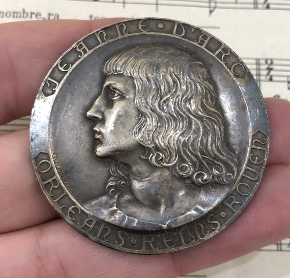 Antique French Bronze Joan of Arc Pin / Brooch Signed… - Gem