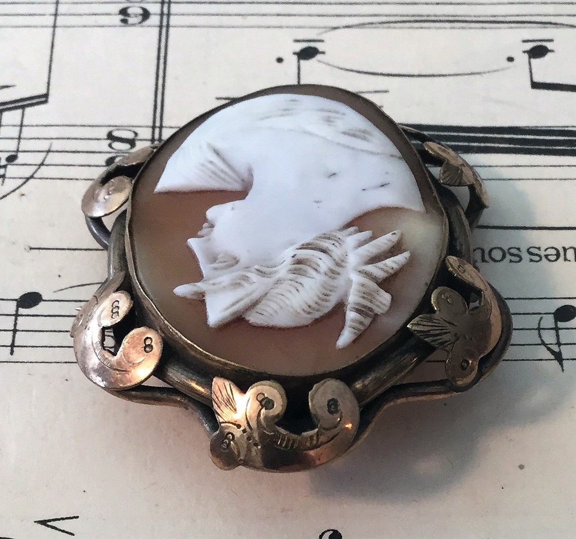 Antique Italian Carved Shell Cameo Roman Emperor Set in - Etsy