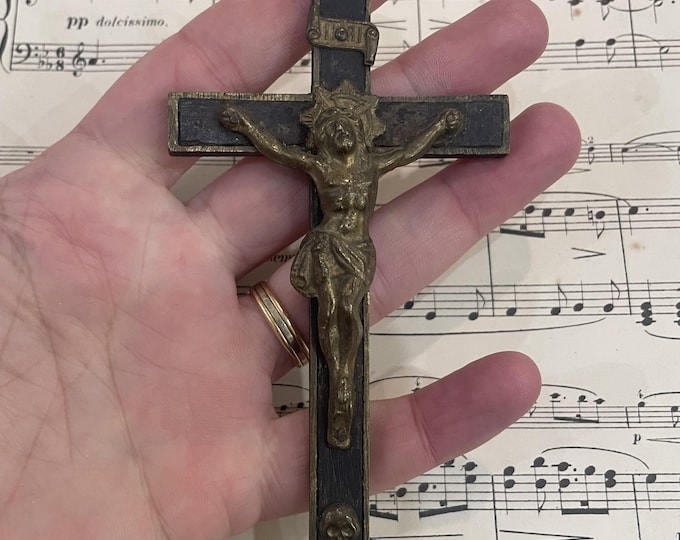 Large Antique French Bronze Wooden Cross Crucifix Skull Bone C1880 - Etsy
