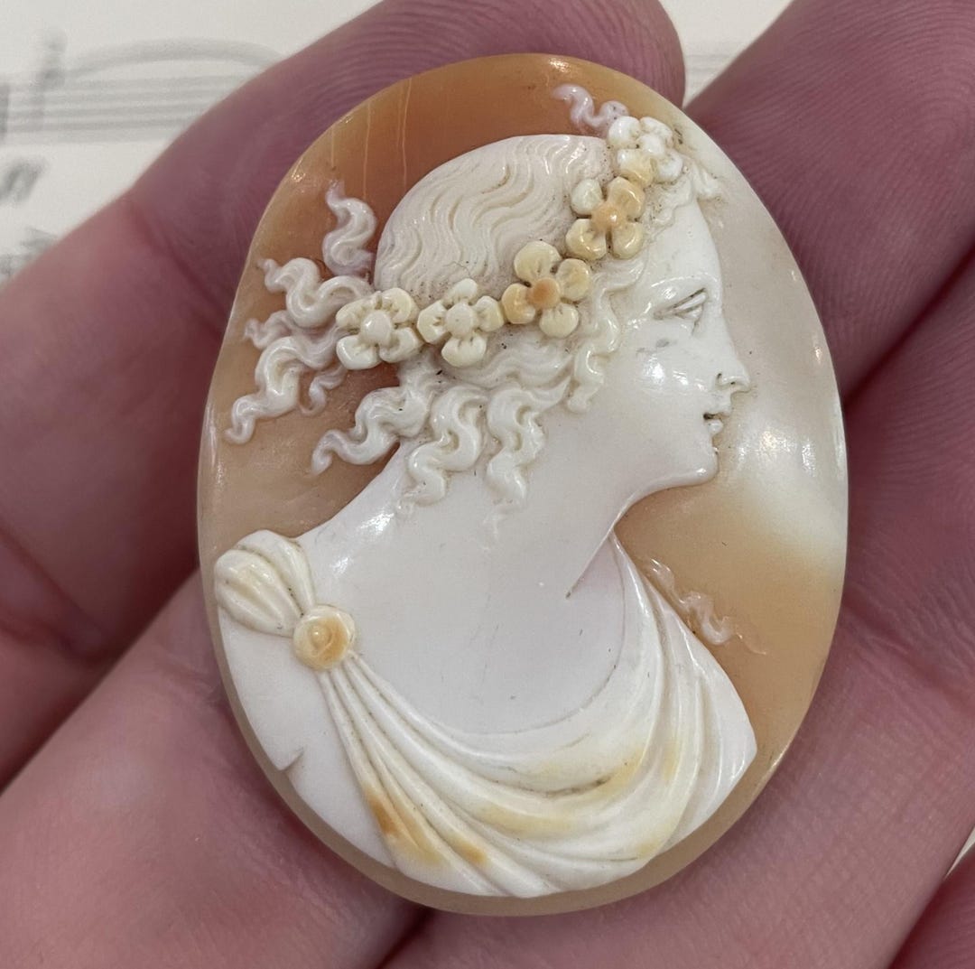 Rare Antique Italian Carved Shell Cameo Mythology Roman Goddess C1900 ...