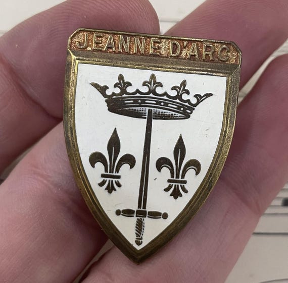 Large Antique French Enameled Joan of Arc Pin / Brooc… - Gem