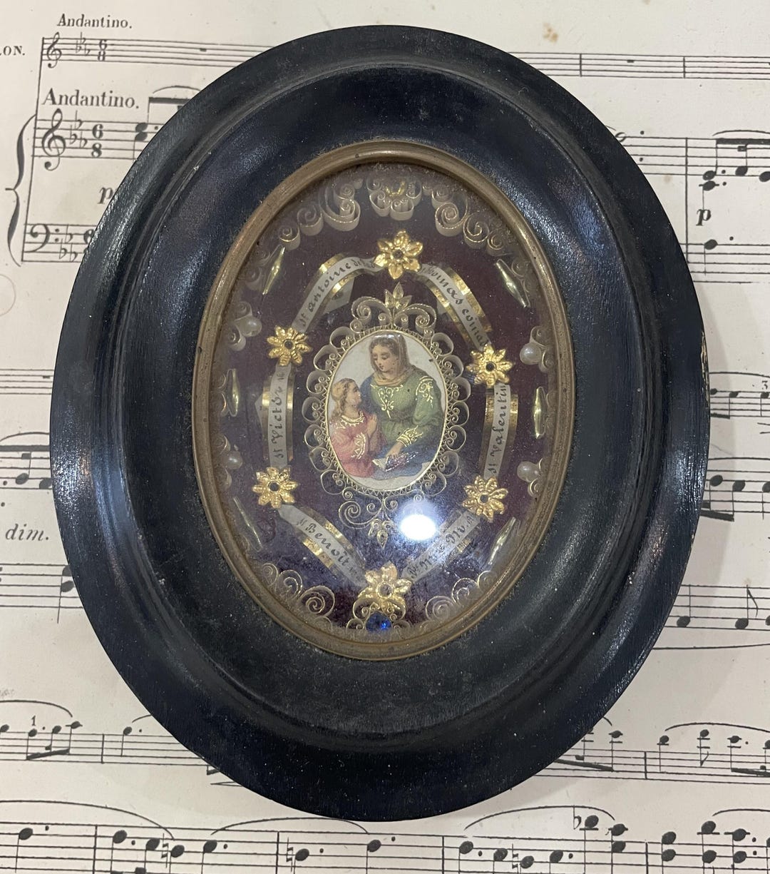 Rare Antique French Reliquary 6 Relics St Anthony Benedict Thomas C1880 ...