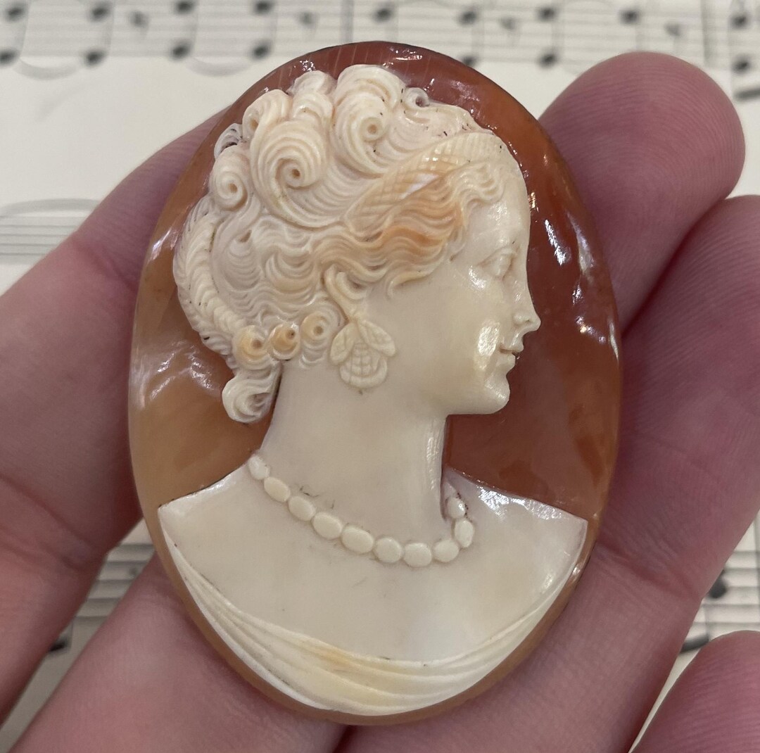 Rare Antique Italian Carved Shell Cameo Woman C1900 - Etsy