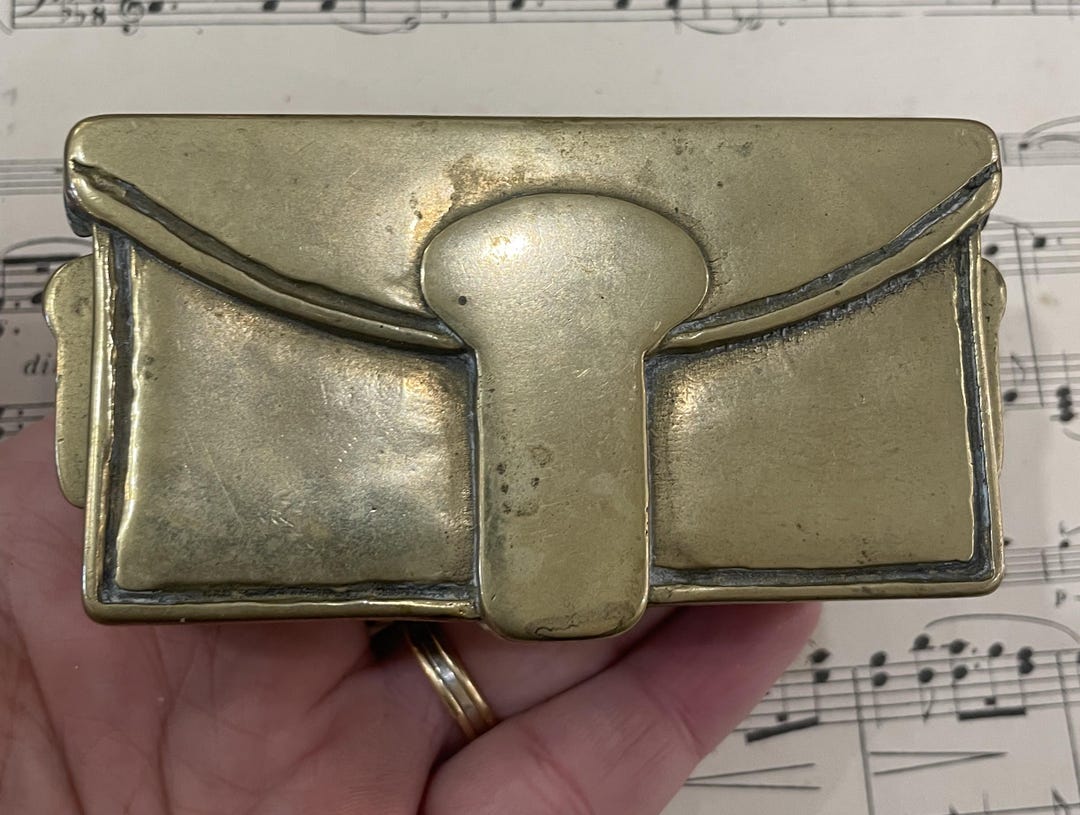 Antique French Brass Stamp Box C1920 - Etsy