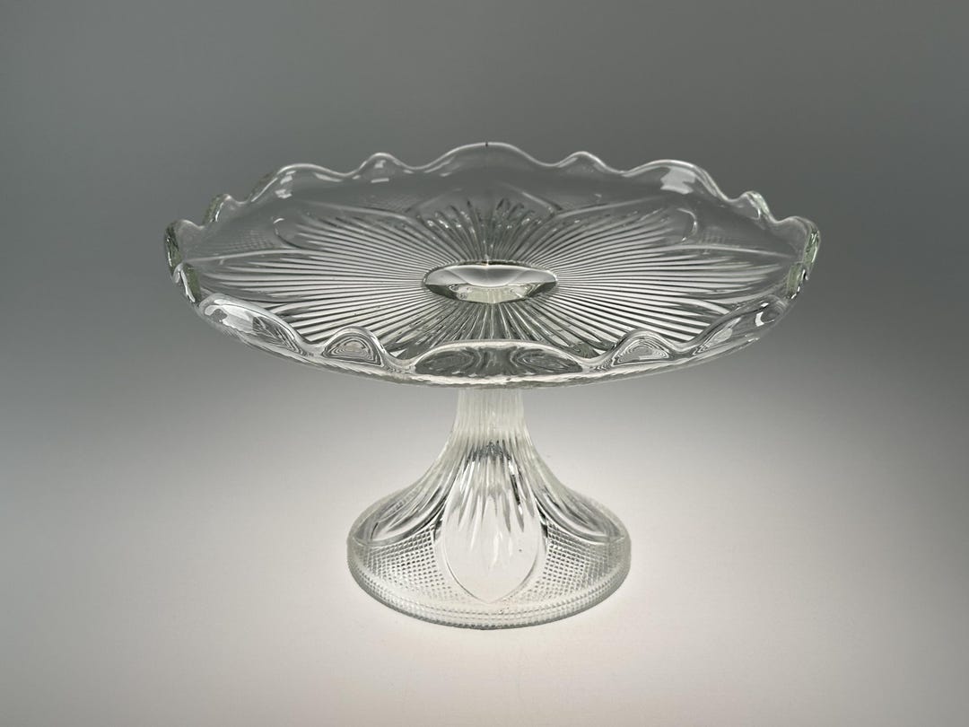 Rare présentoir à gâteaux bohème en verre 9,5 pouces - Samuel Reich ...