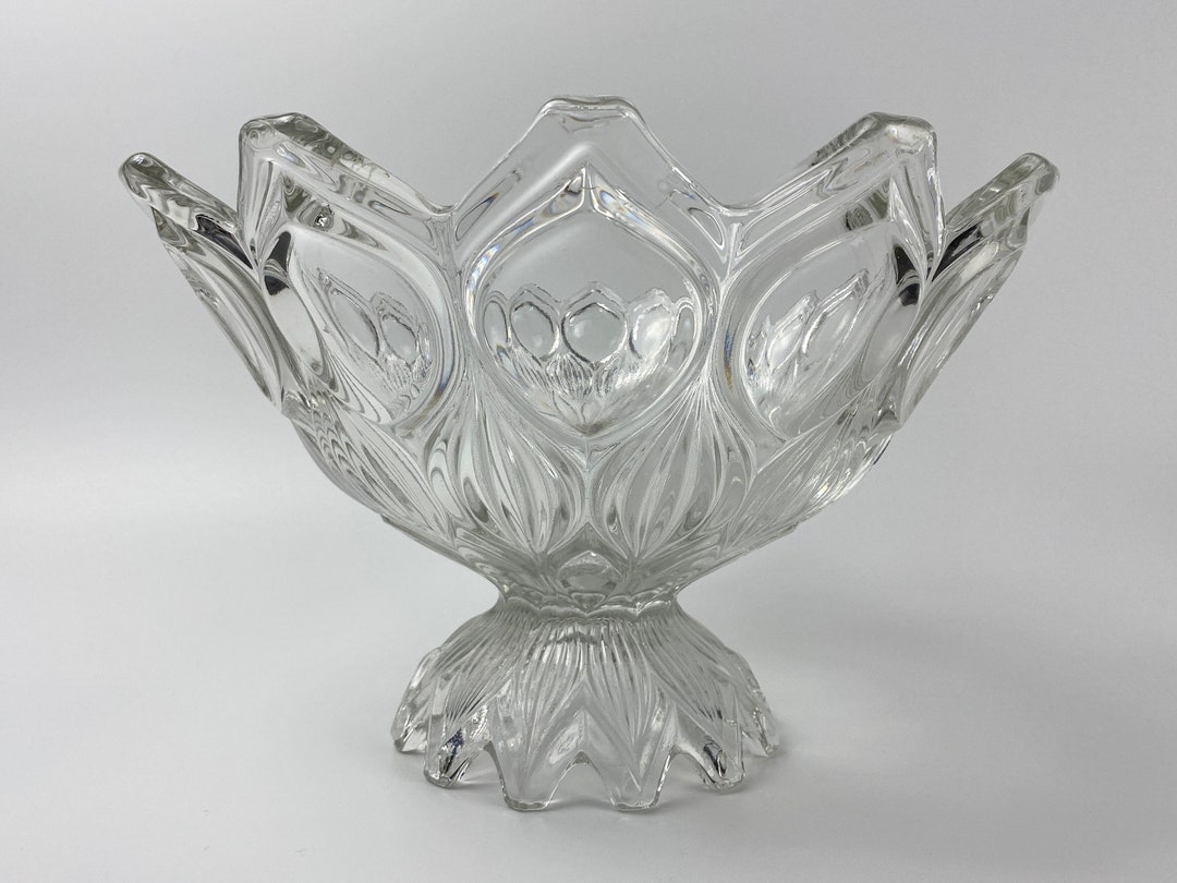 Czech 10" Glass Centerpiece Bowl - Libochovice Glassworks - Ca. 1980s ...