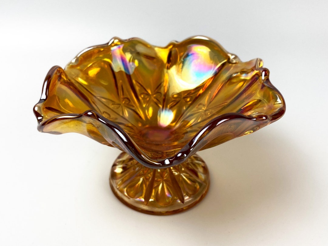 Antique Carnival Glass 5" Comport - Imperial Glass Company 'propeller ...