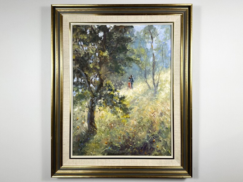 Australian Oil Painting Forest Scene Landscape by Petra Reece Ca. 1980 ...