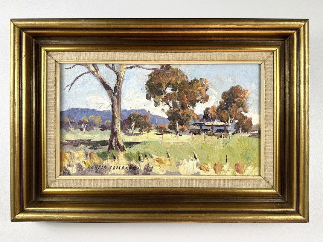 Australian Oil Painting Outback Scene by Donald Cameron 1927 2018 Ca ...