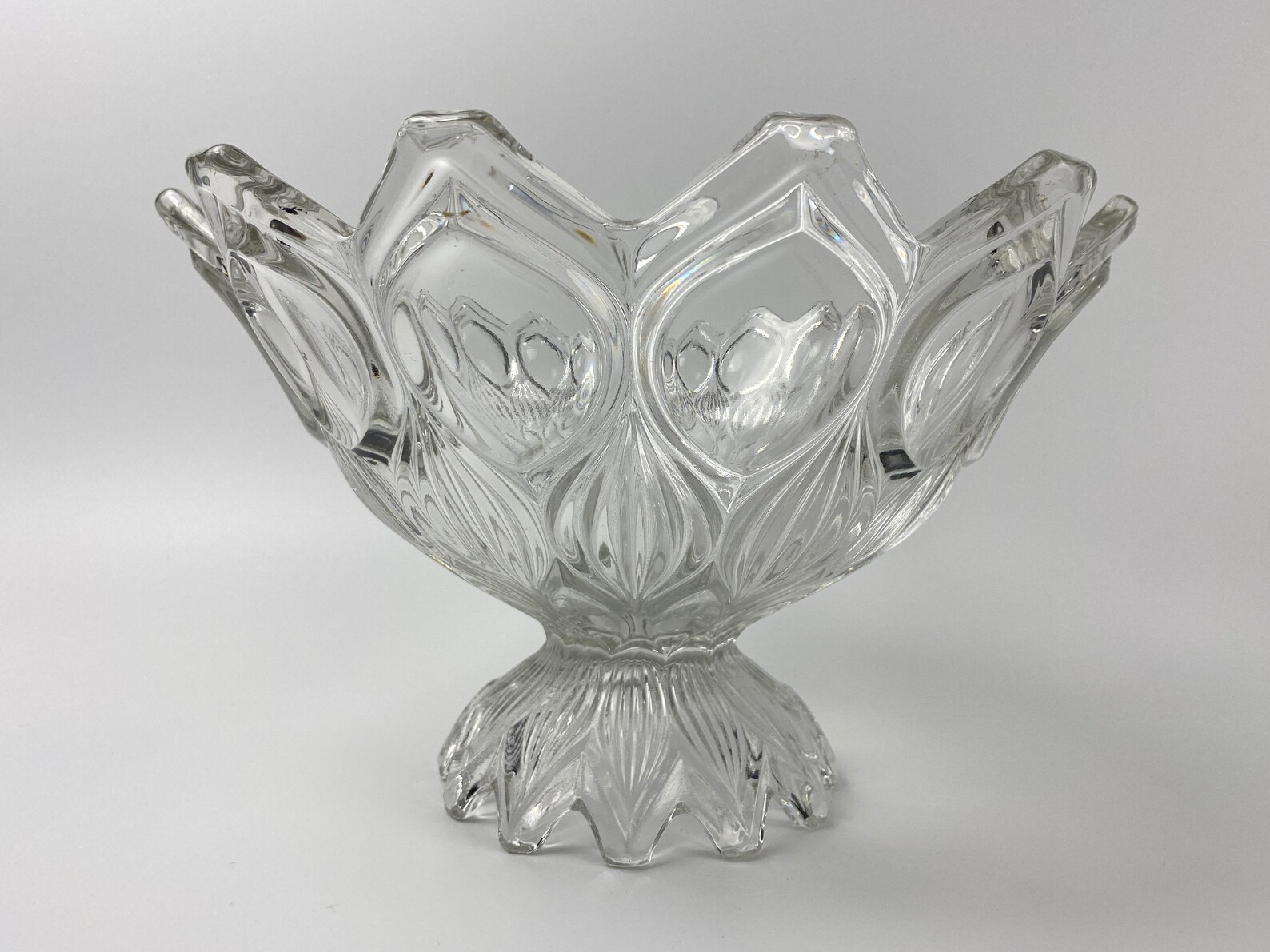 Czech 10" Glass Centerpiece Bowl - Libochovice Glassworks - Ca. 1980s ...