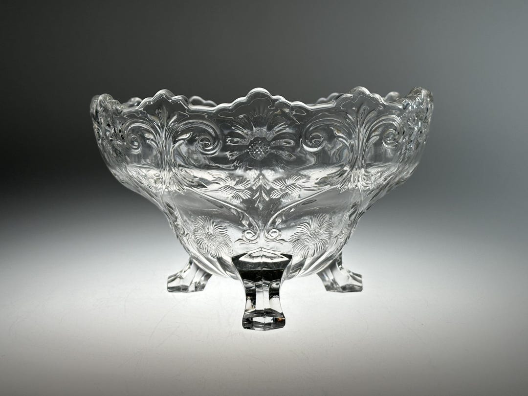 Antique EAPG Footed Bowl - US Glass Company No. 15138 'plymouth Rock ...