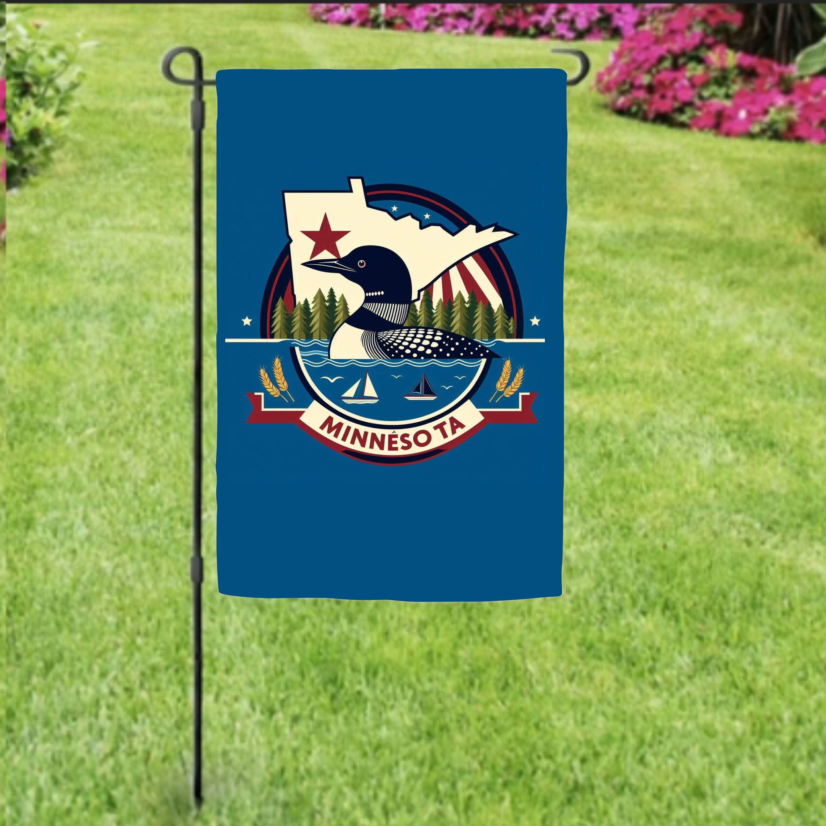 State of Minnesota Garden Flag, Minnesota Loon Garden Flag - Etsy