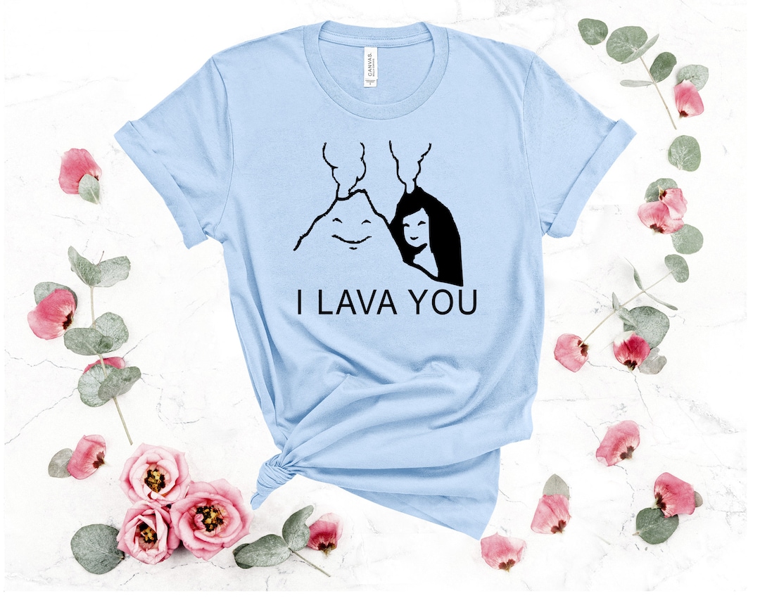 T-shirt-lava Love Volcano Graphic Tee-half Sleeve Funny Love Shirt ...