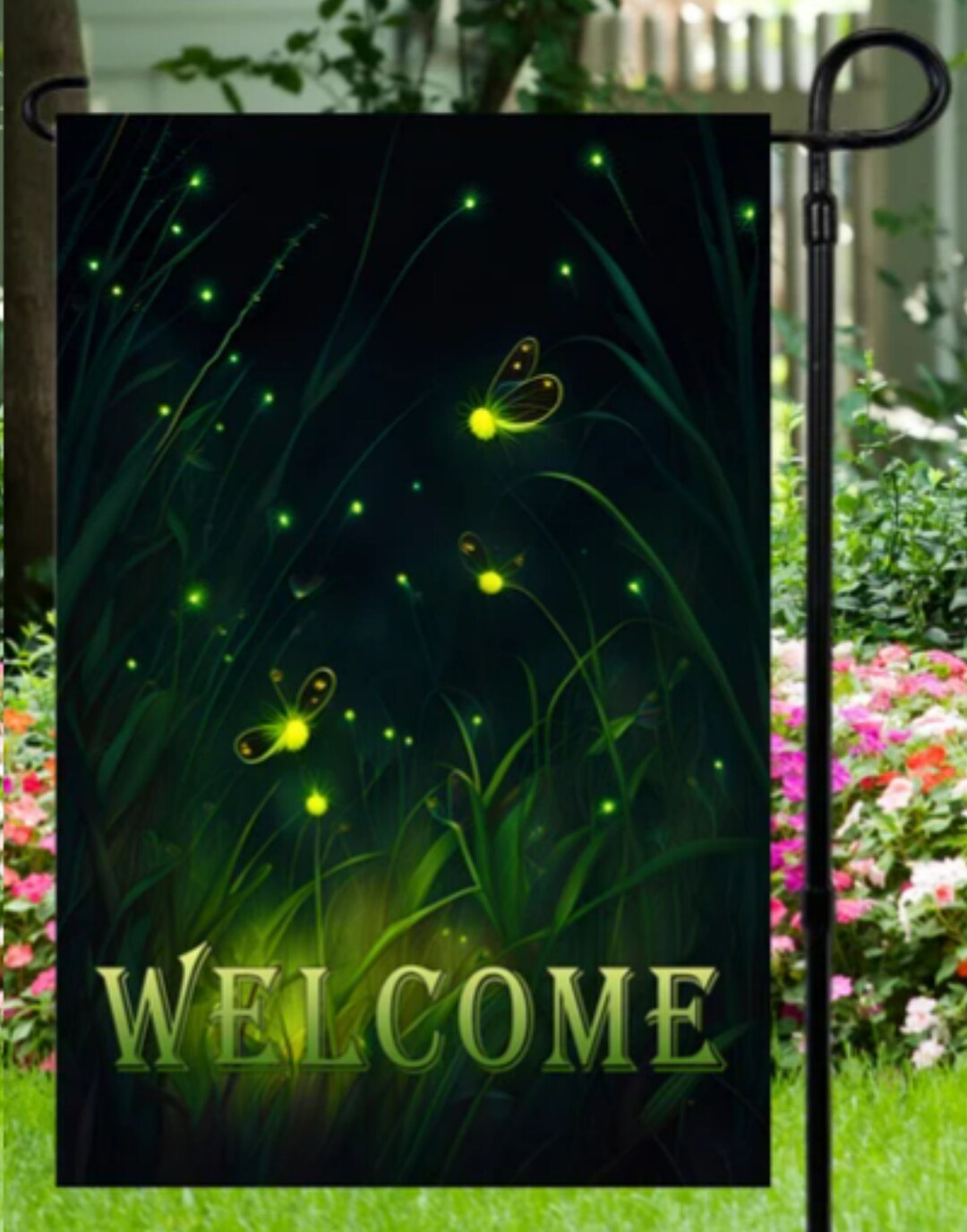 Welcome Firefly Garden Flag, Summer Fall Flag, Modern Outdoor Yard ...
