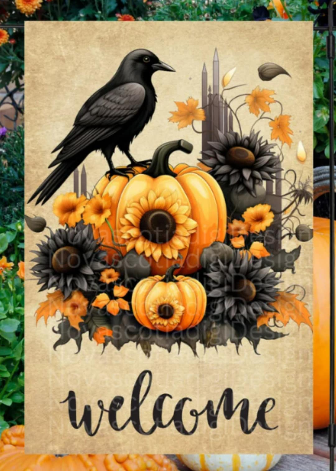 Autumn Garden Flag, Fall Seasonal House Flag, Welcome Fall Outdoor ...