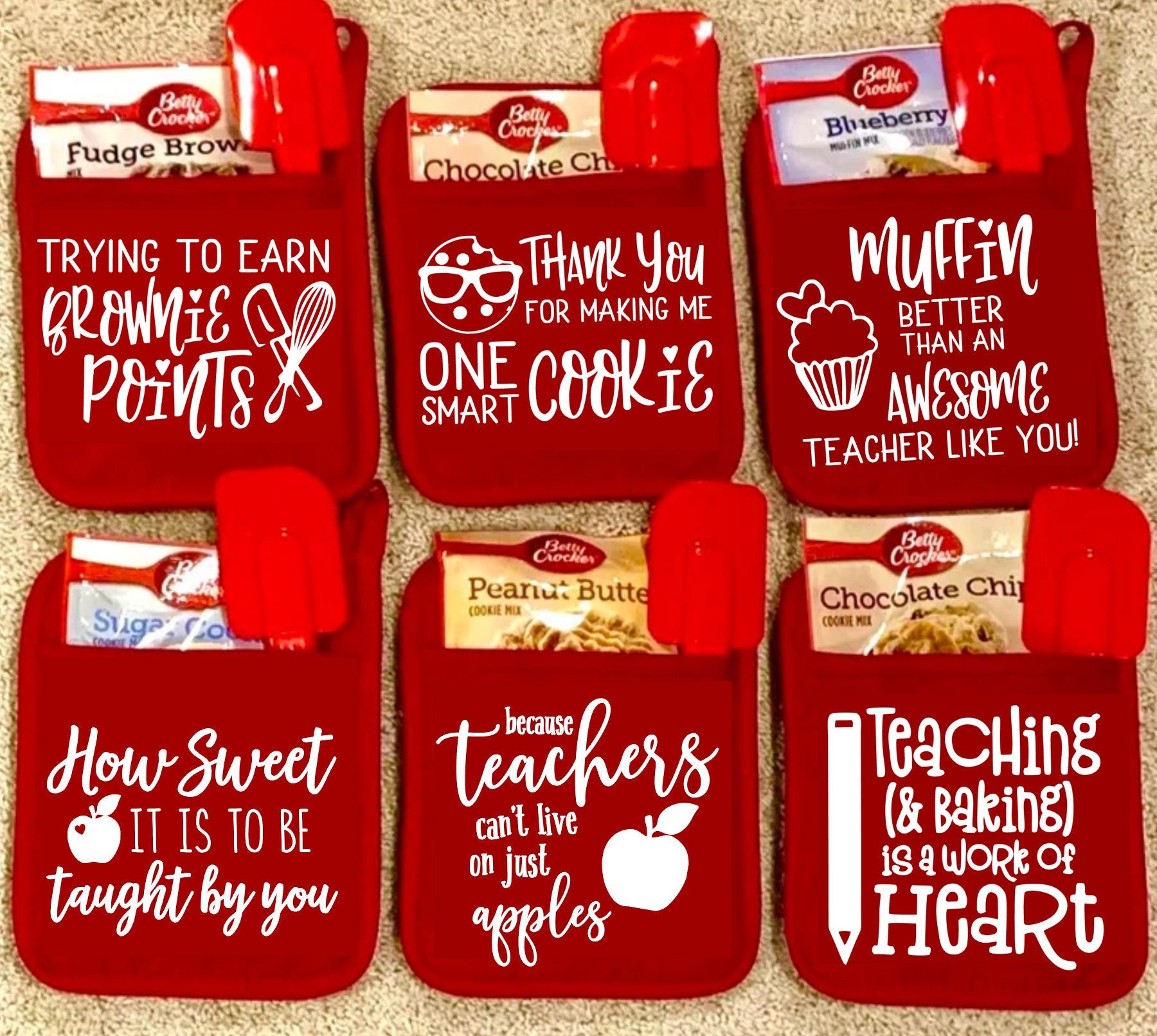 Oven Mitt Gift-best Custom Potholder With Cookie Mix- Teacher Day ...