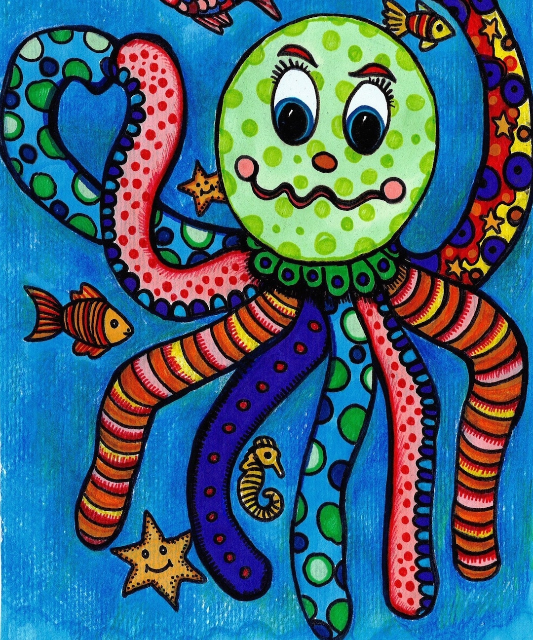 Olly the Octopus Children's Art Print - Etsy