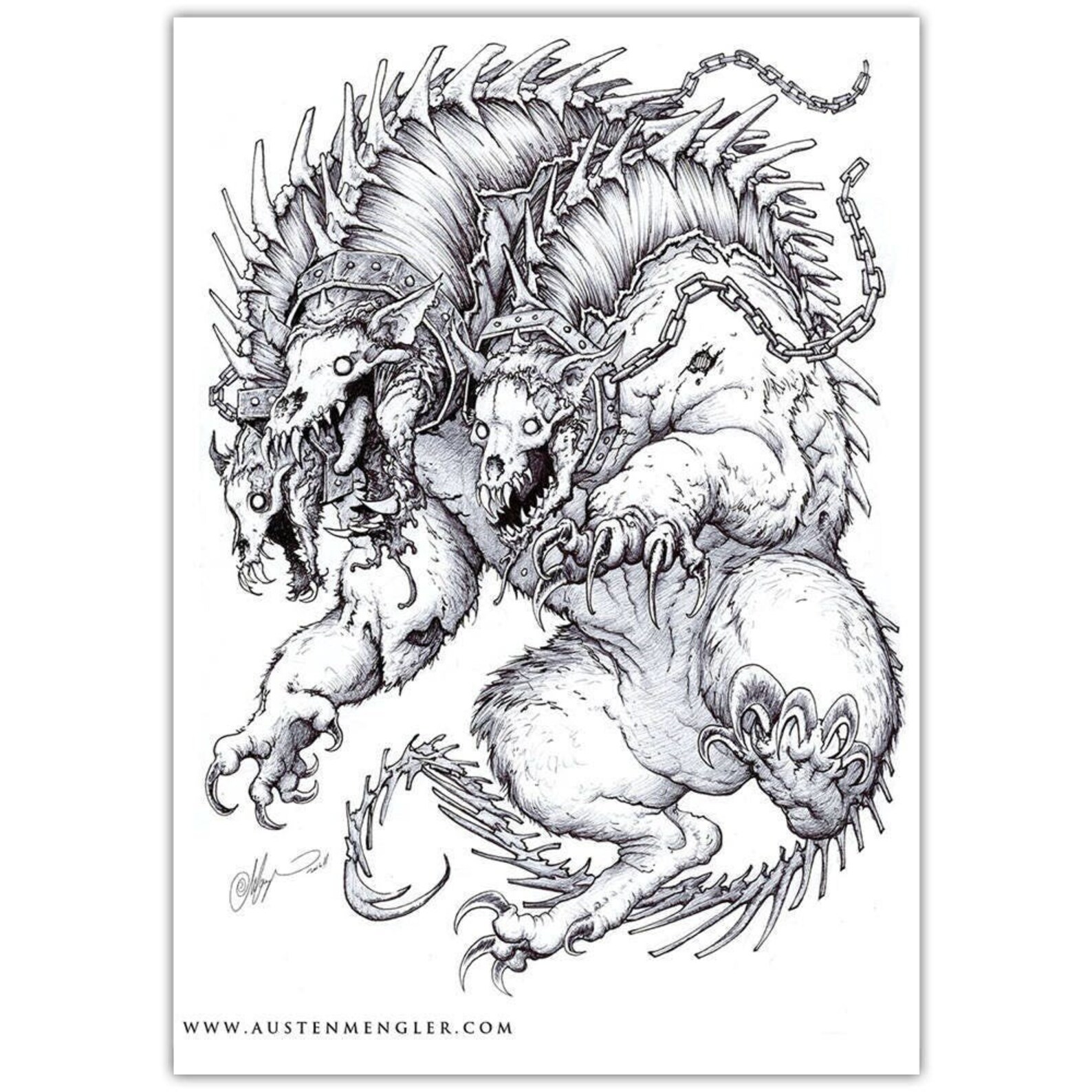 CERBERUS (2016) - Signed A3 Print - Scary Sketches Series by the Art of ...
