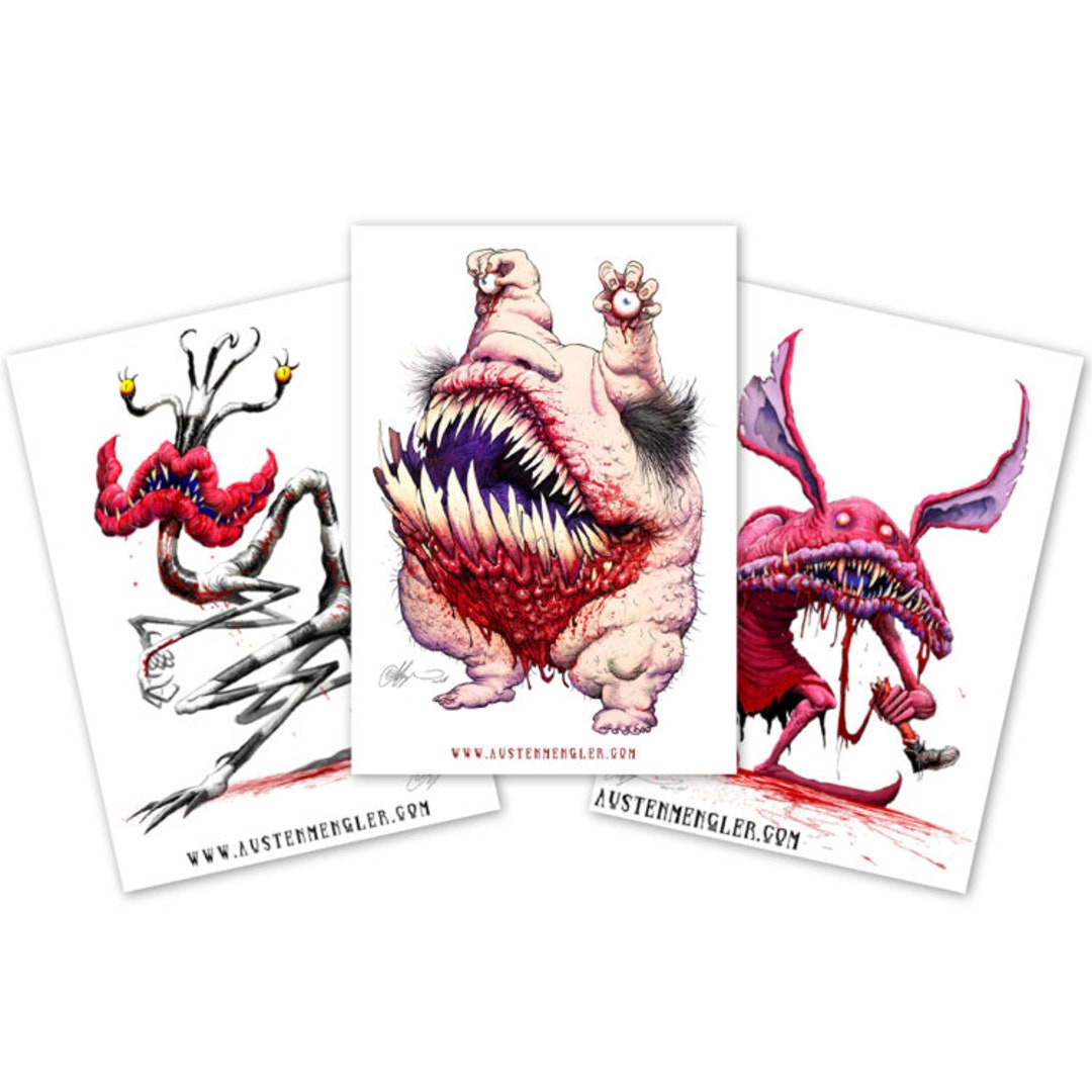 Set of 3 X Aaahh!!! Real Monsters - ICKIS, OBLINA & KRUMM - Signed A3 ...
