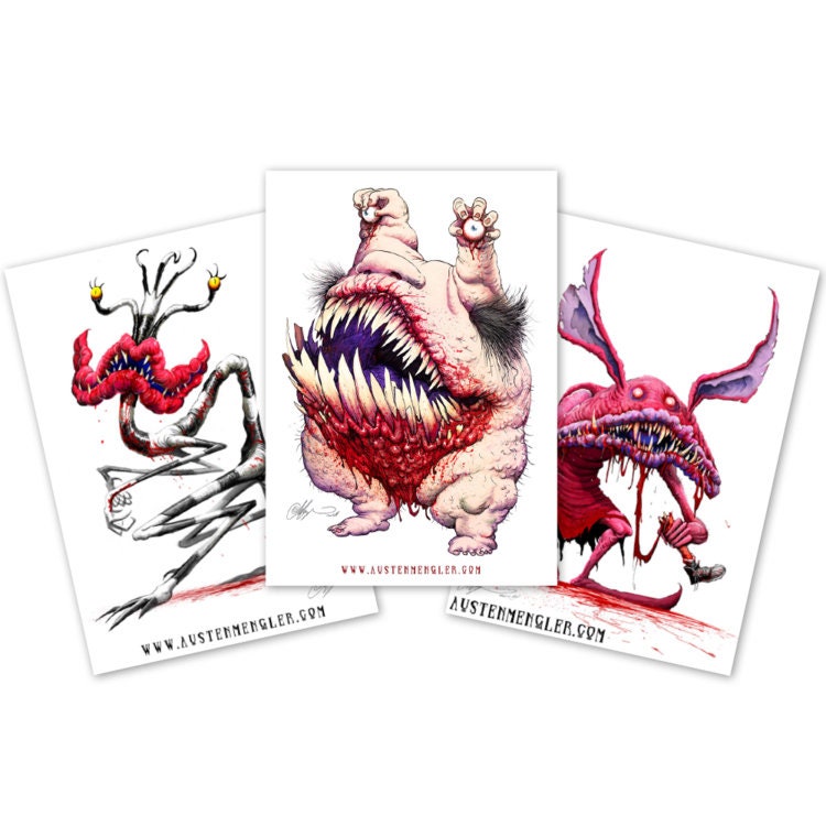 Set of 3 X Aaahh!!! Real Monsters - ICKIS, OBLINA & KRUMM - Signed A3 ...