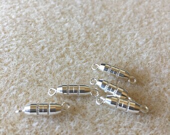 Vintage Barrel Clasp Screw Silver Plated Metal Set of 6 DIY Jewelry ...