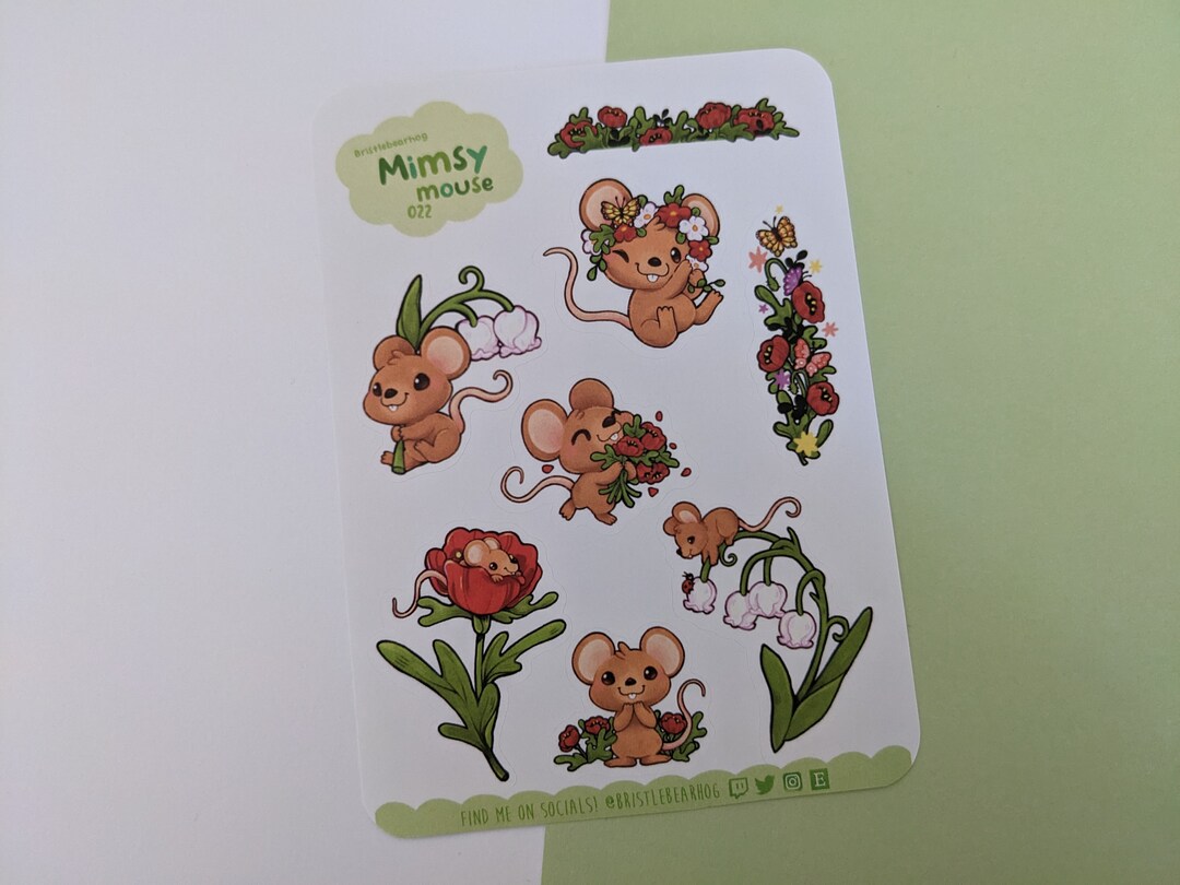 Mimsy Mouse Stickers Mouse Flower Field Overgrown - Etsy