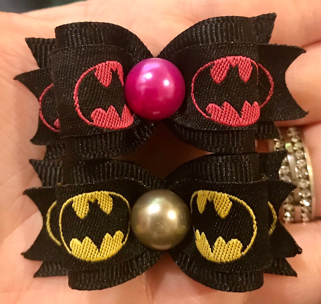 Batman Logo Stiffened Bows , 2 - Etsy