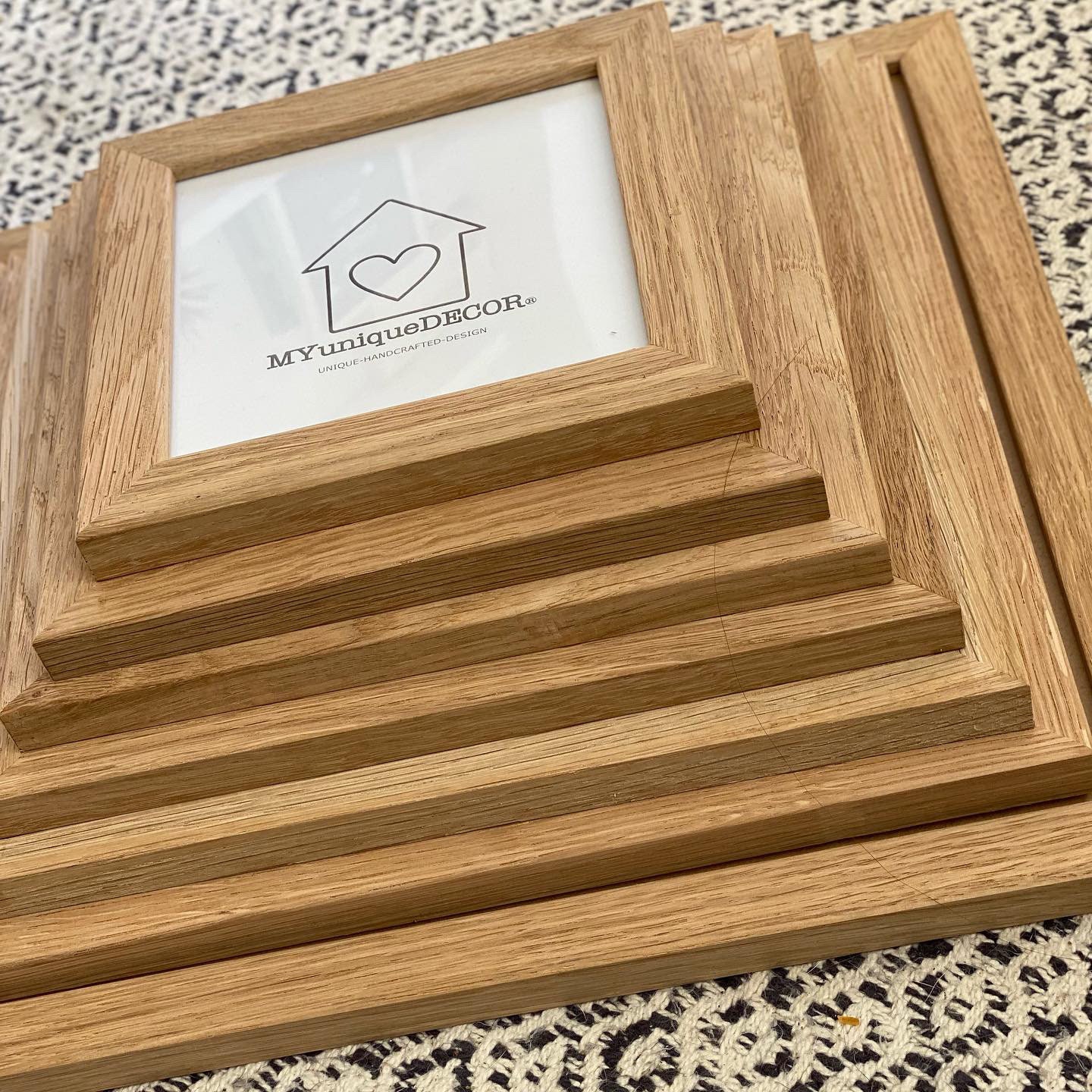 Solid Oak SQUARE Photo Picture Frame Real Wood Unfinished | Etsy