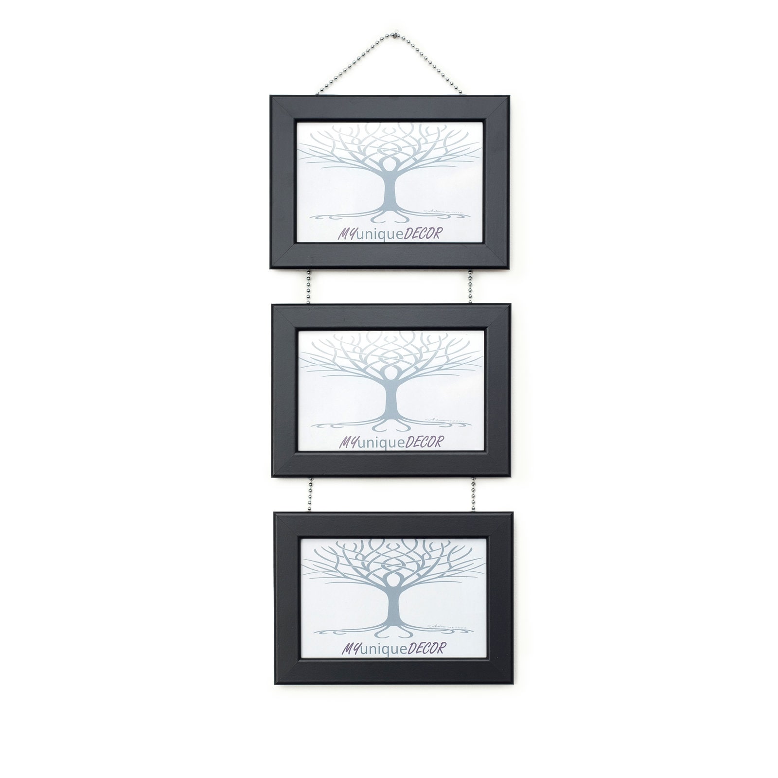 Triple Photo Picture Frame Linked Together With Chrome Ball | Etsy UK