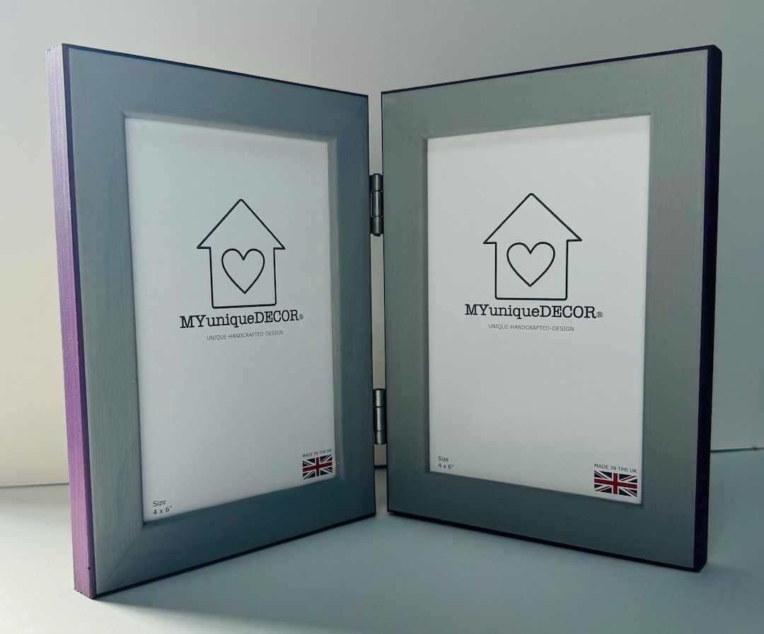 6x4 - Double Folding Hinged Photo Picture Frame Portrait With a Pop of ...